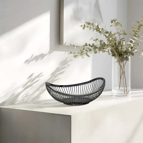 Black Slope Wire Oval Bowl - Boutique Marie Dumas