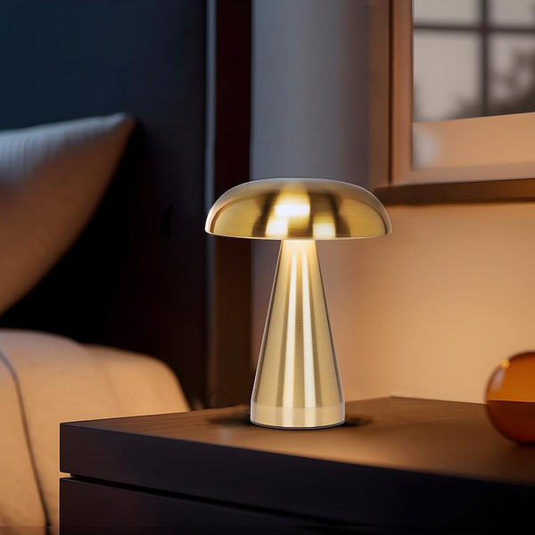 Metallic Mushroom LED Gold Table Light - Boutique Marie Dumas