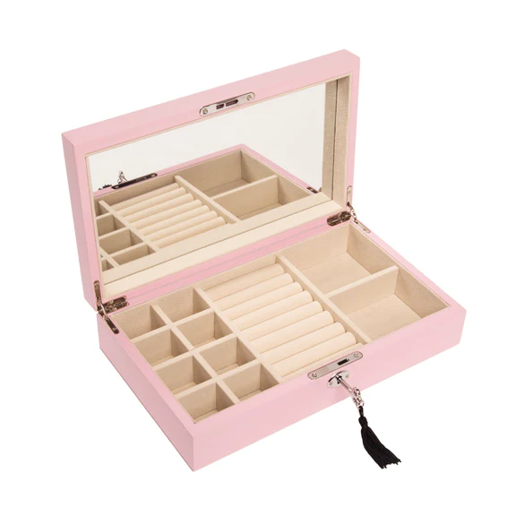 Emma Single Hinged Rose Quartz Jewelry Box - Boutique Marie Dumas