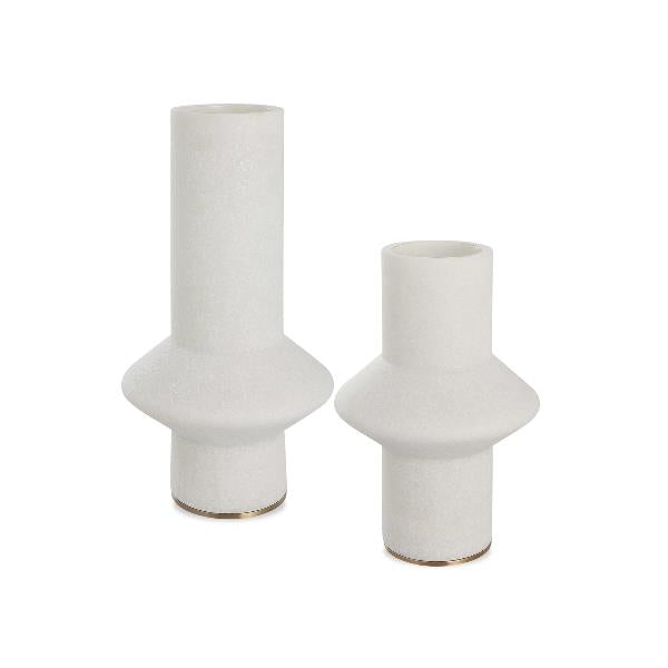 Eden White Vases - Set of 2 - Boutique Marie Dumas